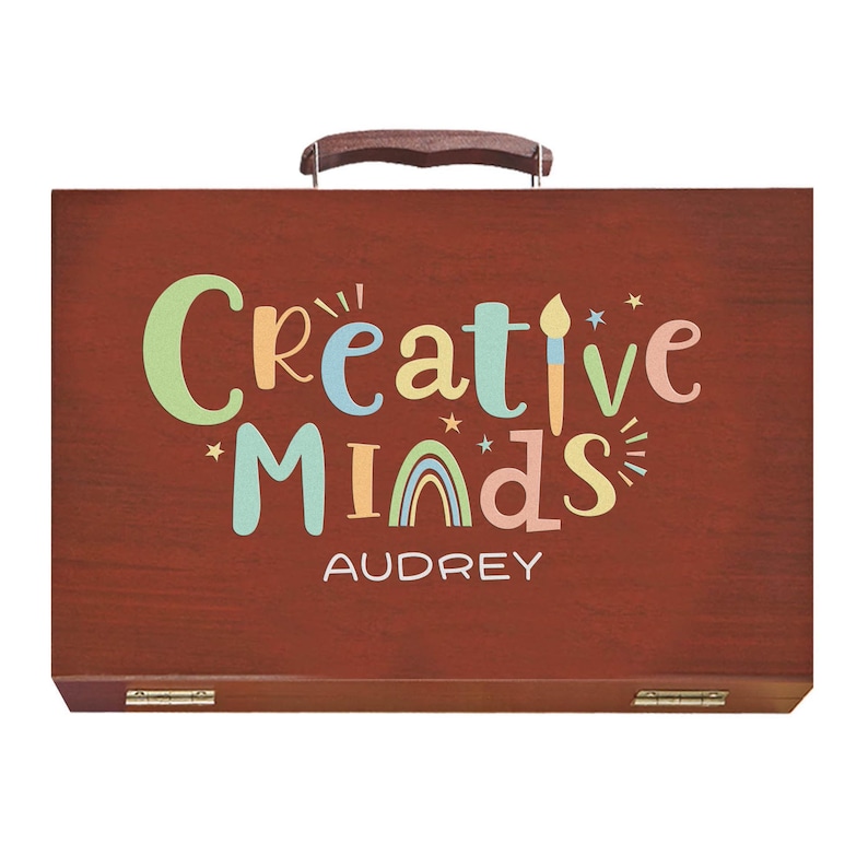 Personalized Art Set - 80-piece Deluxe Art Set W/wood Carrying Case ...
