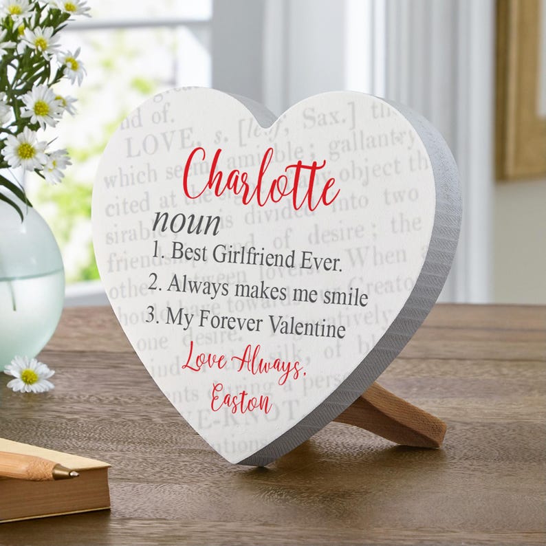Personalized Heart Keepsake - Definition of Love Wooden Heart - Etsy