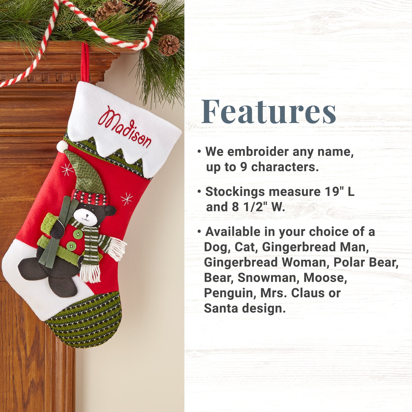 Personalized Snow Cap Christmas Stockings Holiday Décor - Etsy