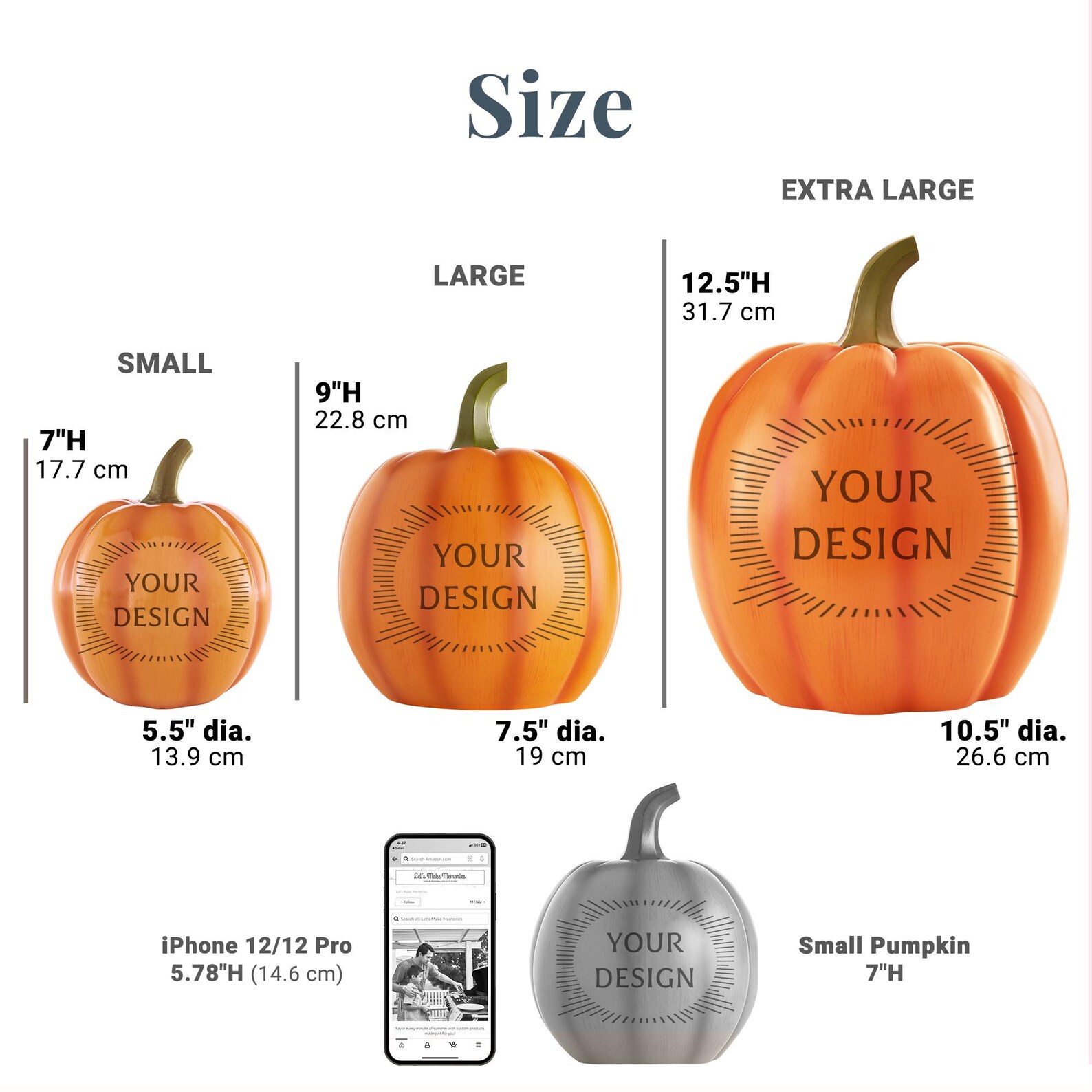Personalized Open Text Light up Pumpkin - Customize With Any Message ...