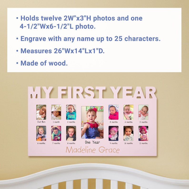Personalized Baby's First 12 Months Frame Personalized - Etsy