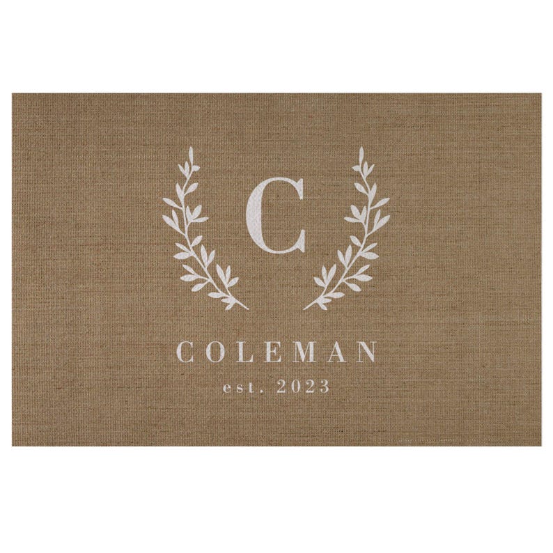 Personalized Doormat - Burlap Look Family Doormat - Everyday Doormat ...