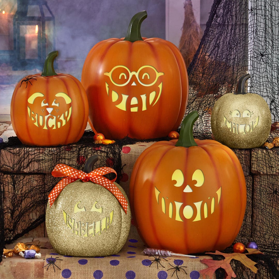 Personalized Light-up Design Your Own Pumpkin - Halloween Décor- Indoor ...