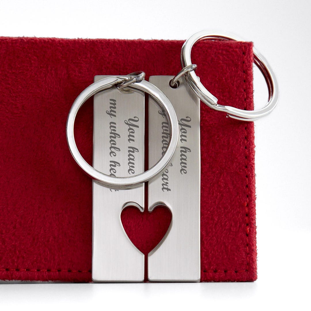 Personalized Couple's Key Chains - for Valentine's Day - Couples Heart ...