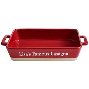 Personalized Ceramic Lasagna Baking Dish - Stoneware Dish - Mother's ...