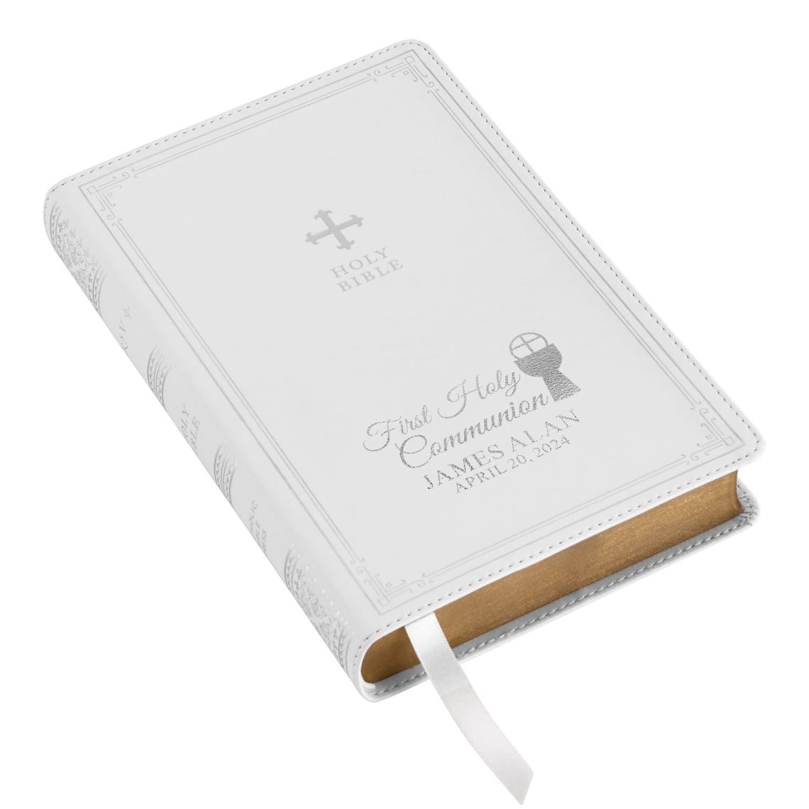 Personalized First Holy Communion Catholic Bible - Religious Keepsake ...