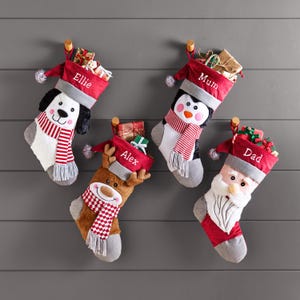 Personalized Furry Friends Christmas Stockings - Holiday Décor - Plush ...