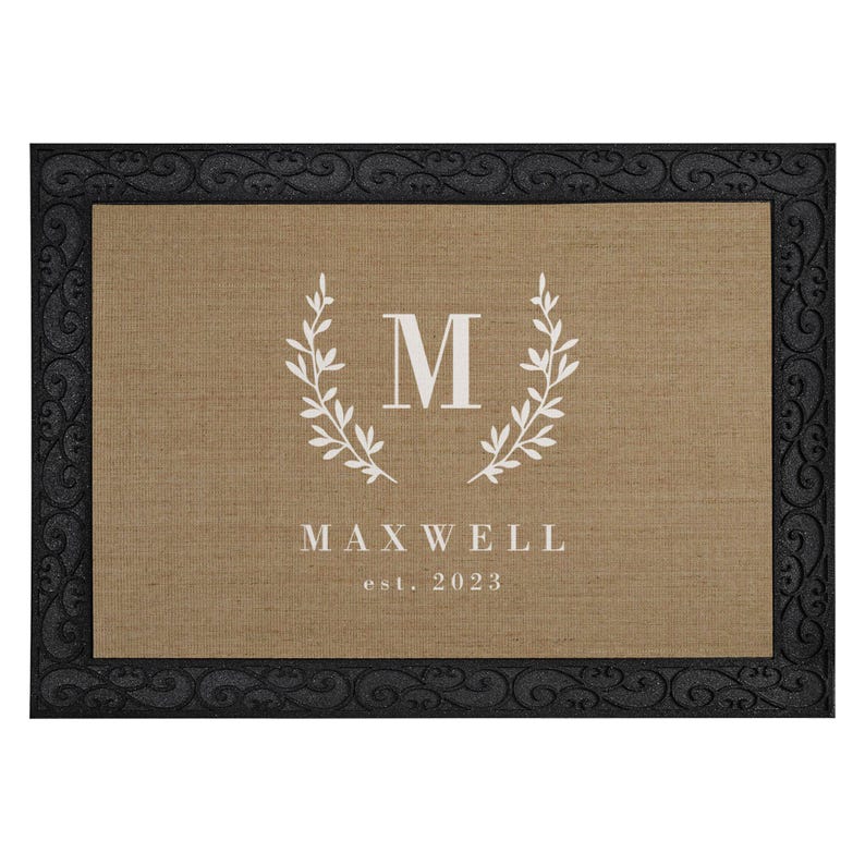Personalized Doormat - Burlap Look Family Doormat - Everyday Doormat ...