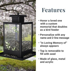 Personalized Memorial Bird Feeder - Evergreen - in Sympathy ...
