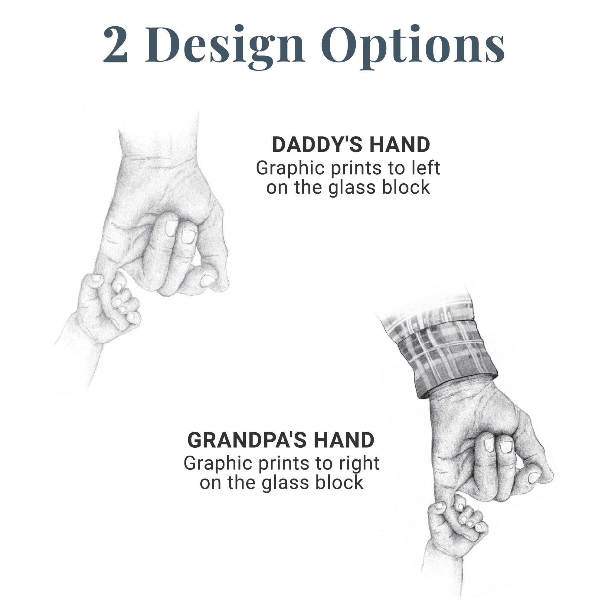 Personalized His Hand Glass Block Fathers Day Keepsake - Etsy