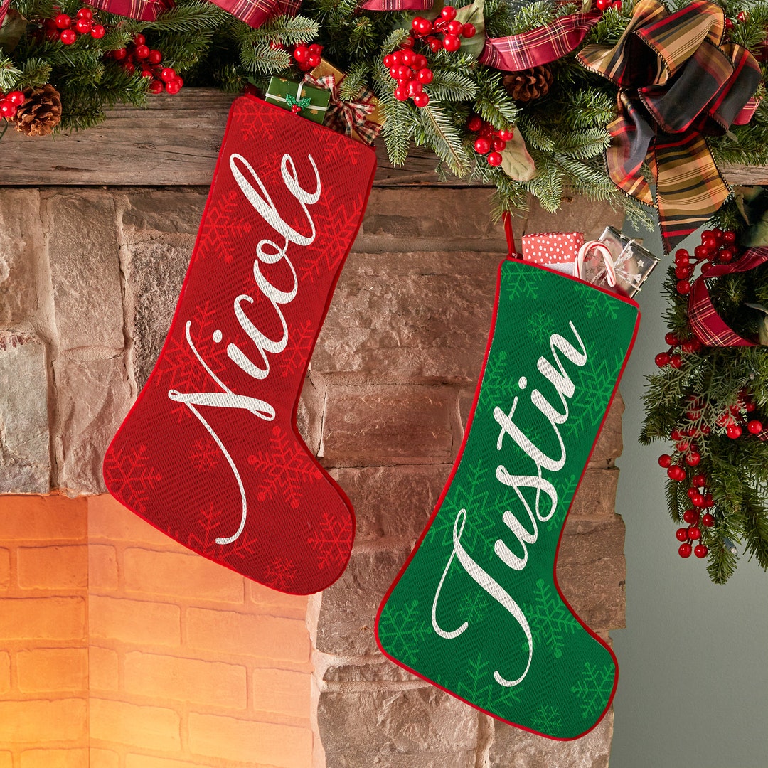 Personalized Christmas Stocking–stockings for Family–19”l–swirl Name ...