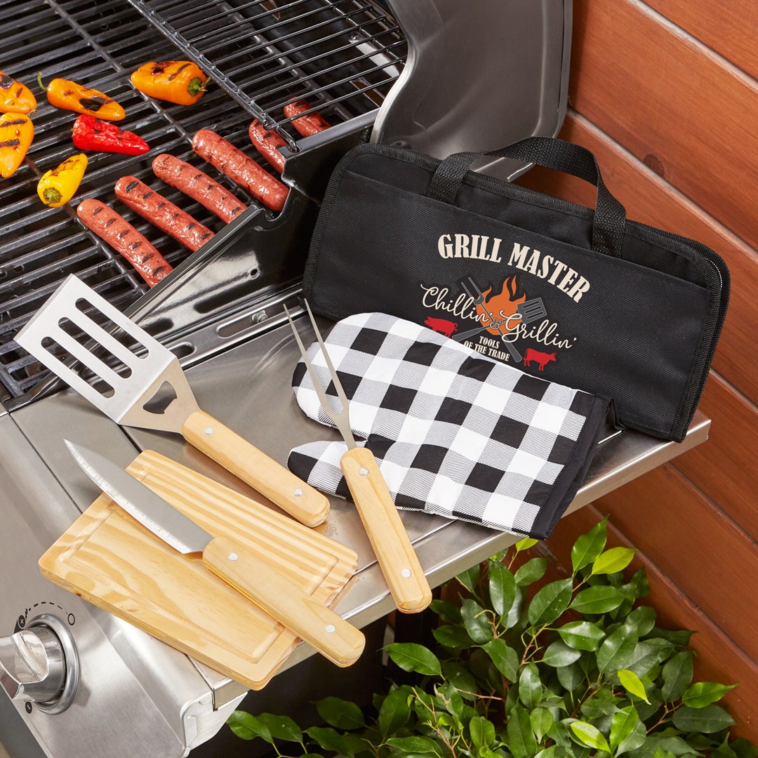 Personalized Grill Tool Set - 5 Piece Set - Chillin’ & Grillin’ - for ...