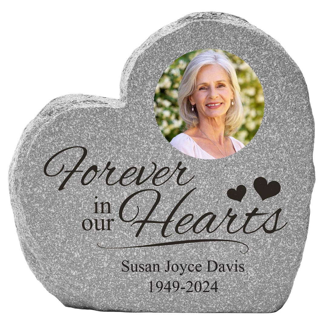 Personalized Memorial Stone - Photo Upright Garden Memorial Marker ...