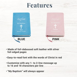 Personalized Baptism Bible Religious Gift for Faith Milestone KJV Bible ...