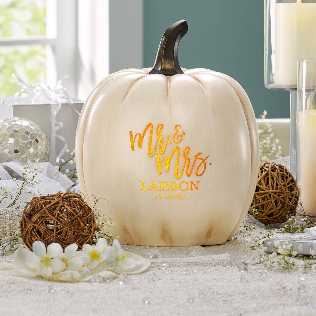 Personalized Light-up Wedding Pumpkin - for Couples - Fall Wedding ...