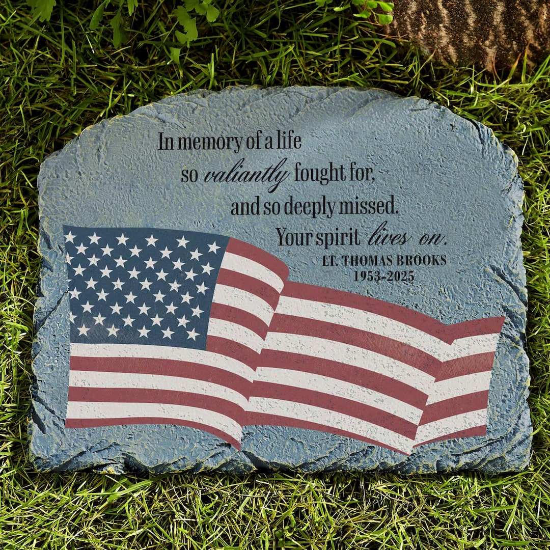 Personalized Memorial Garden Stone - Veteran Memorial Stone - Honoring ...