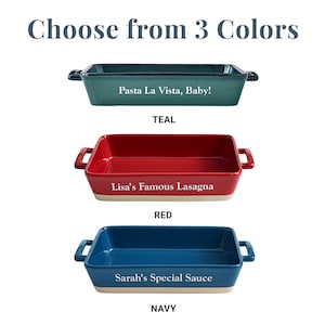 Personalized Ceramic Lasagna Baking Dish - Stoneware Dish - Mother's ...
