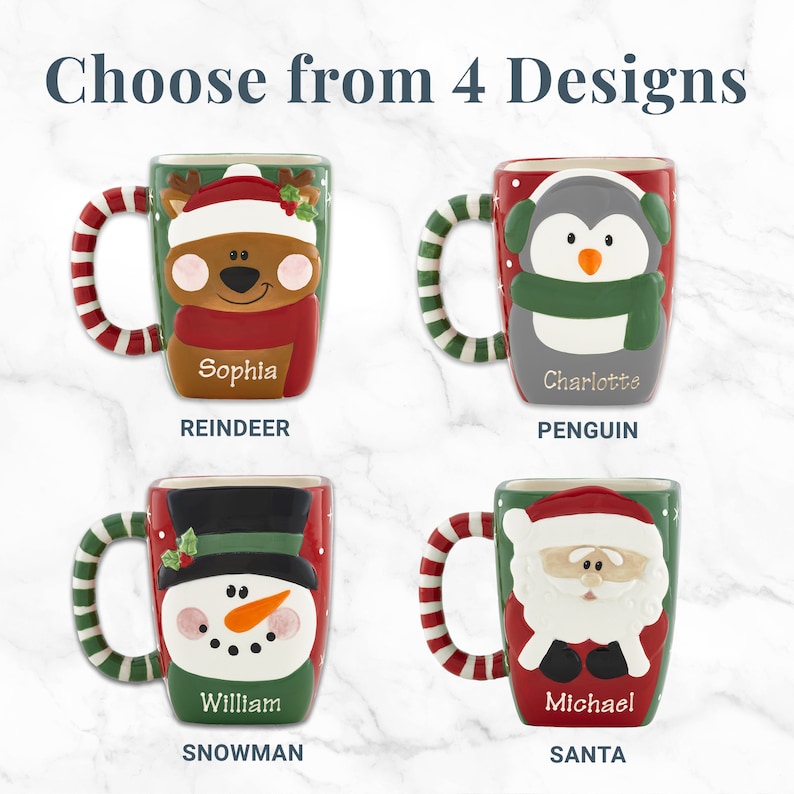 Personalized Christmas Characters Mug Coffee Mug Holiday - Etsy