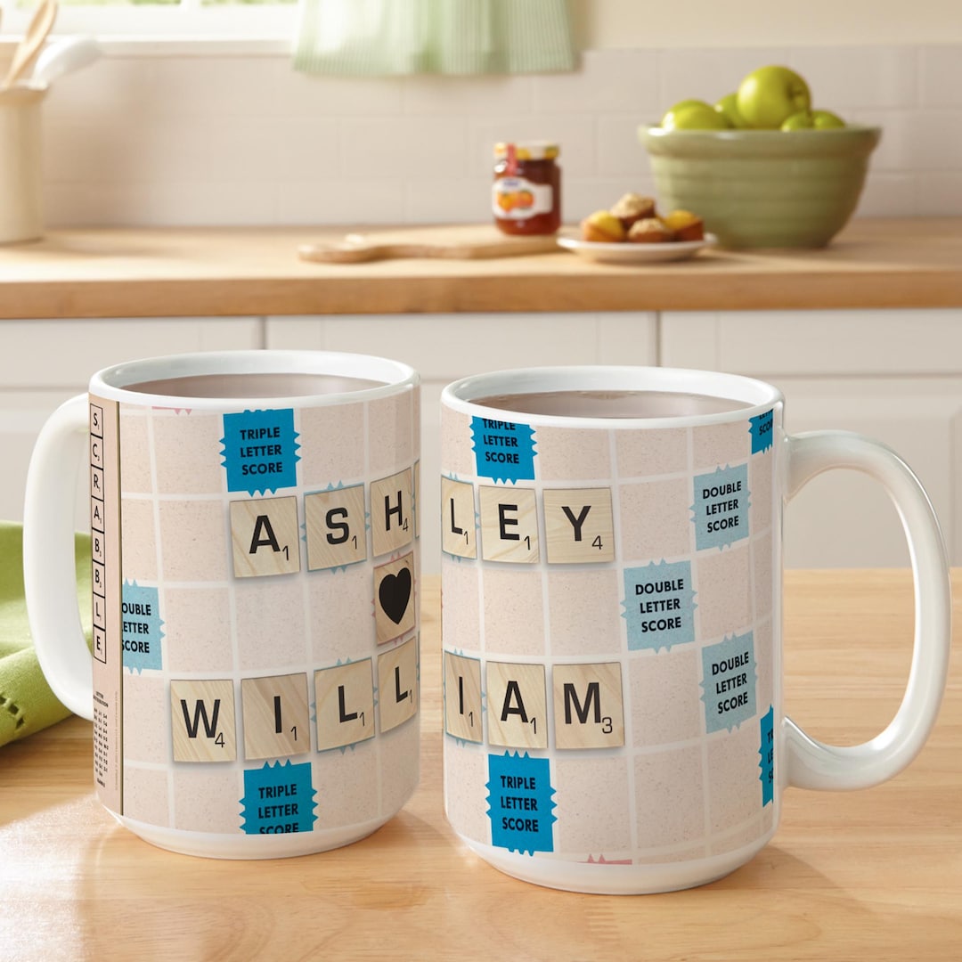 Personalized SCRABBLE Mug for Couples - SCRABBLE Coffee Mug - for ...