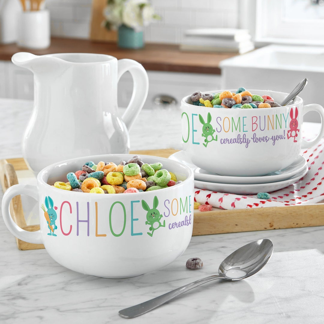 Personalized Cereal Bowl - Somebunny Cereal-sly Loves You Bowl - Easter ...