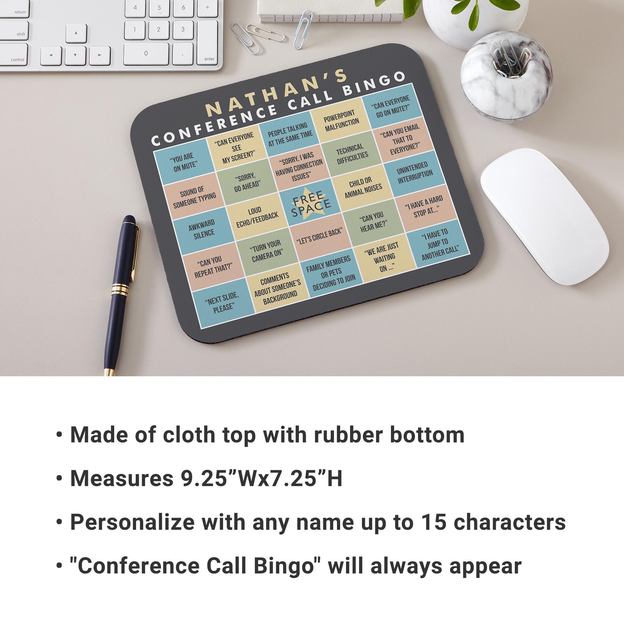 Personalized Mouse Pad - Conference Call Bingo Mouse Pad - for Virtual ...