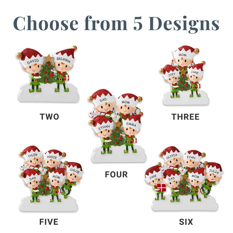 Personalized Christmas Ornament - Elf Family Ornament - Elf Couple ...