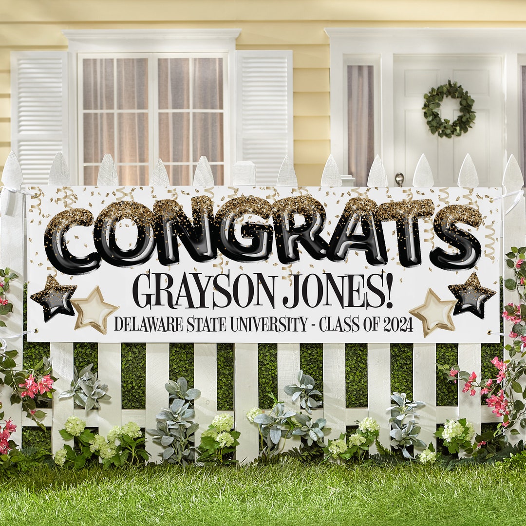 Personalized Congrats Graduation Banner Class of 2024 Congratulations ...