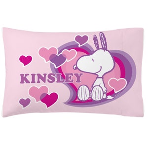 Personalized Peanuts® Snoopy™ Love Pillowcase - for Kids - Microfiber ...
