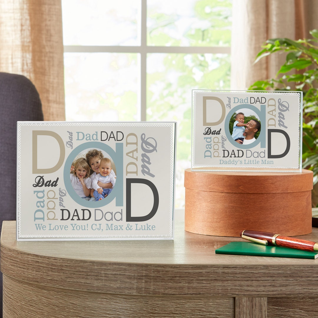Personalized Dad Photo Glass Block - Father's Day Keepsake - Custom ...