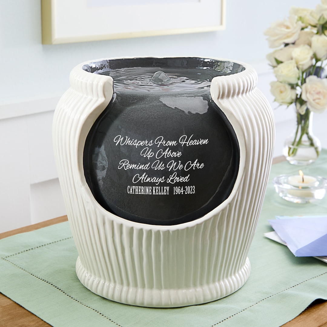 Personalized Heavenly Whispers Memorial Fountain - Sympathy ...