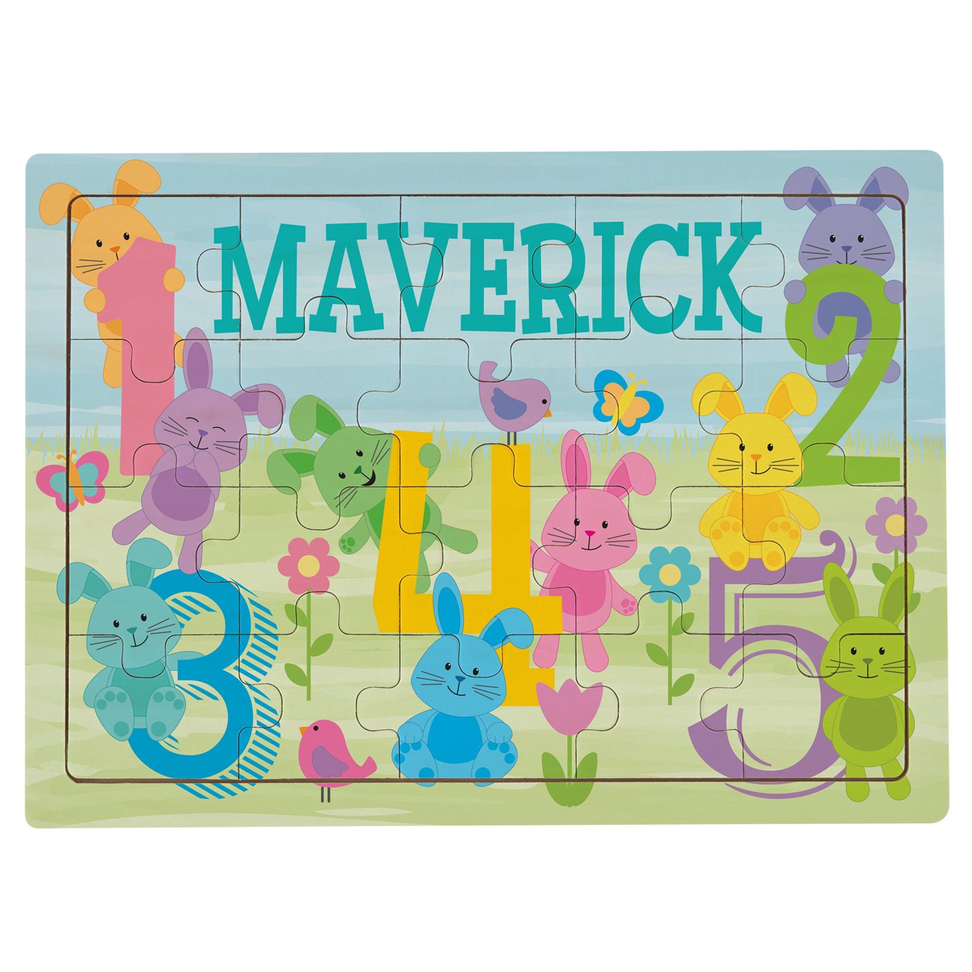Personalized Wooden Puzzle - 20 Piece Number Puzzle - Easter Jigsaw ...