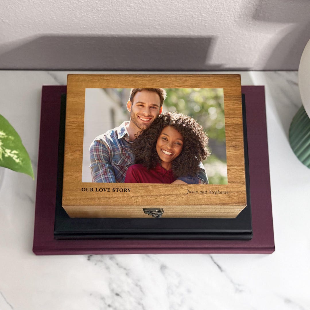 Personalized Couples Keepsake Box - Custom Memory Box W/photos ...