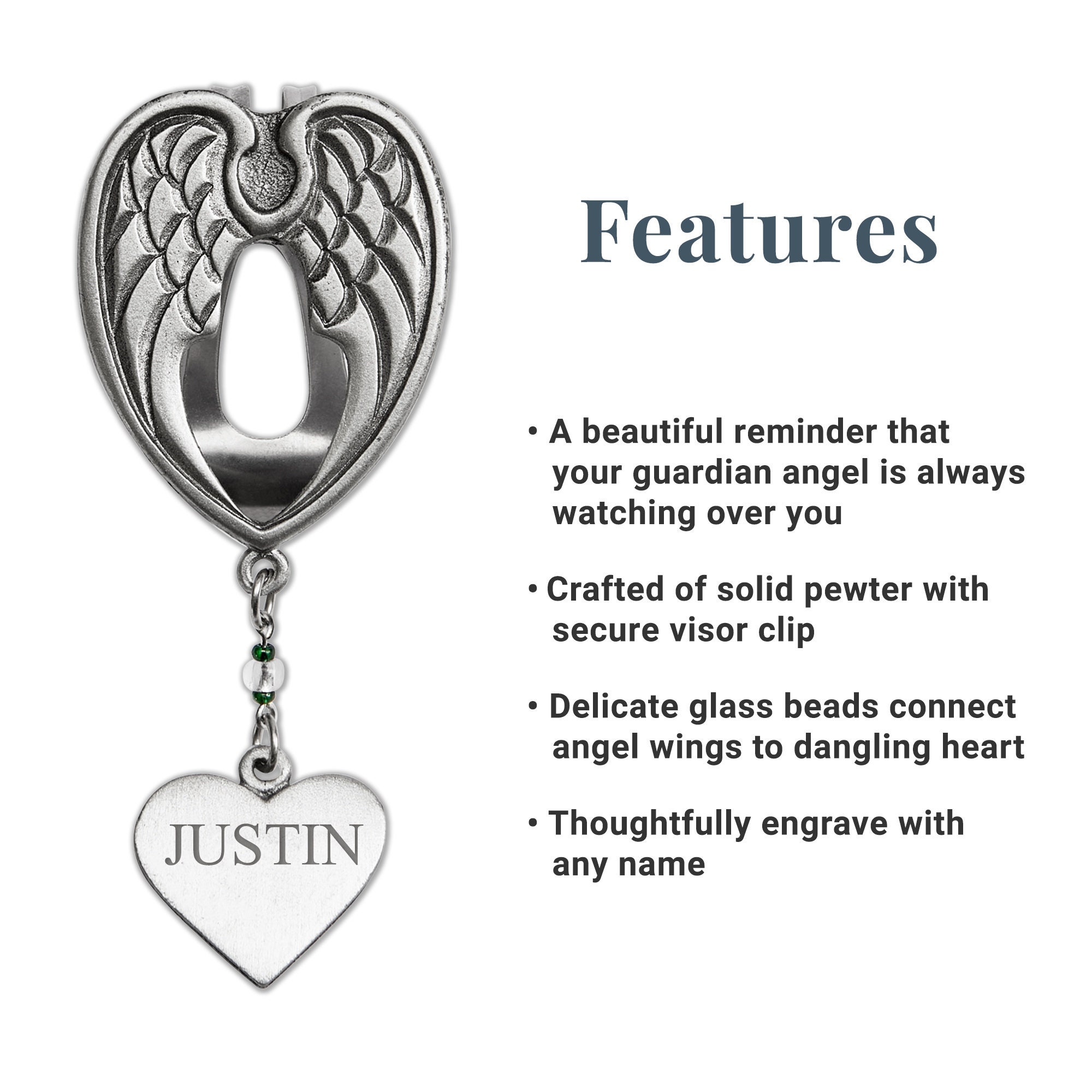 Personalized Guardian Angel Visor Clip - Reminder to Drive Safely - Car ...