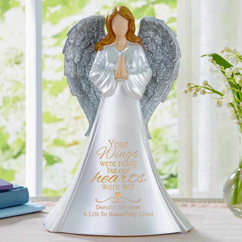 Personalized Memorial Angel - Sympathy Angel - Lighted Memorial Angel ...
