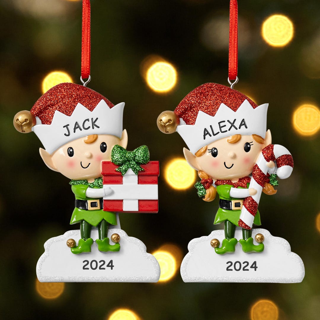 Personalized Santa's Elf Christmas Ornament - Christmas Décor - Choose ...