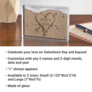 Personalized Heart in Sand Glass Block - for Couples - Custom ...
