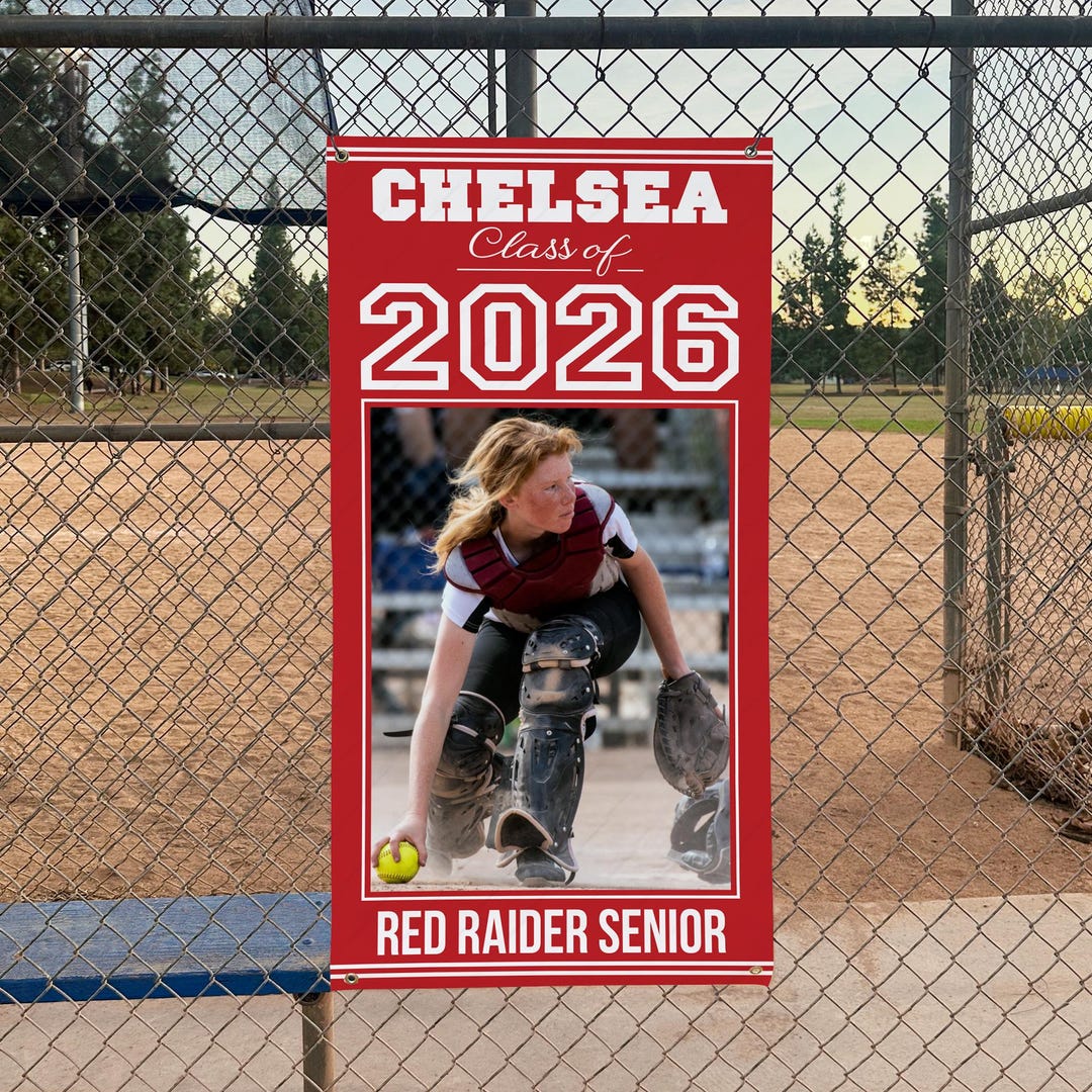 Personalized Vertical Graduation Photo Banner - Senior Day Banner ...