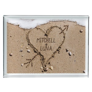 Personalized Heart in Sand Glass Block - for Couples - Custom ...