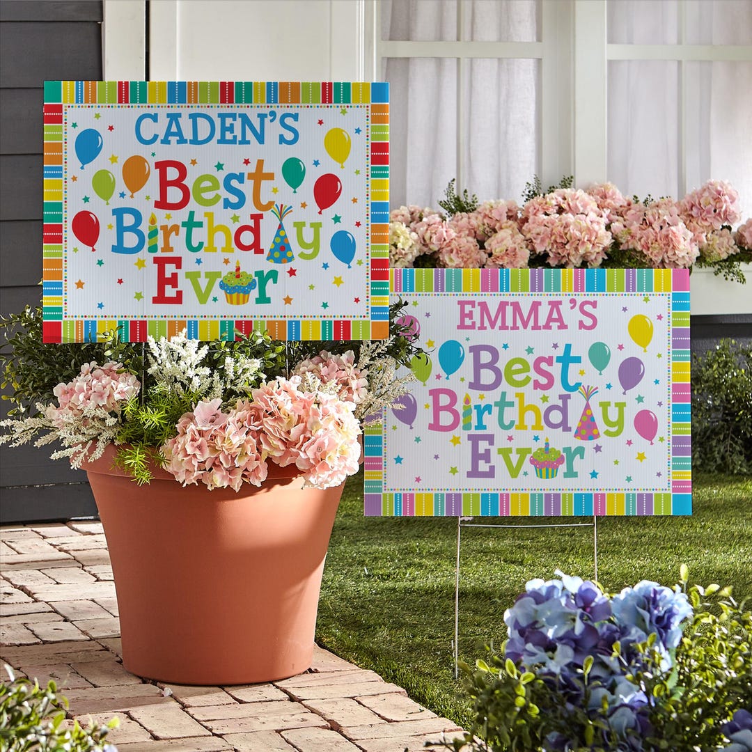 Personalized Birthday Yard Sign - Birthday Party Decorations - 1- or 2 ...
