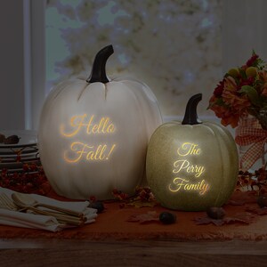 Personalized Open Text Light up Pumpkin - Customize With Any Message ...
