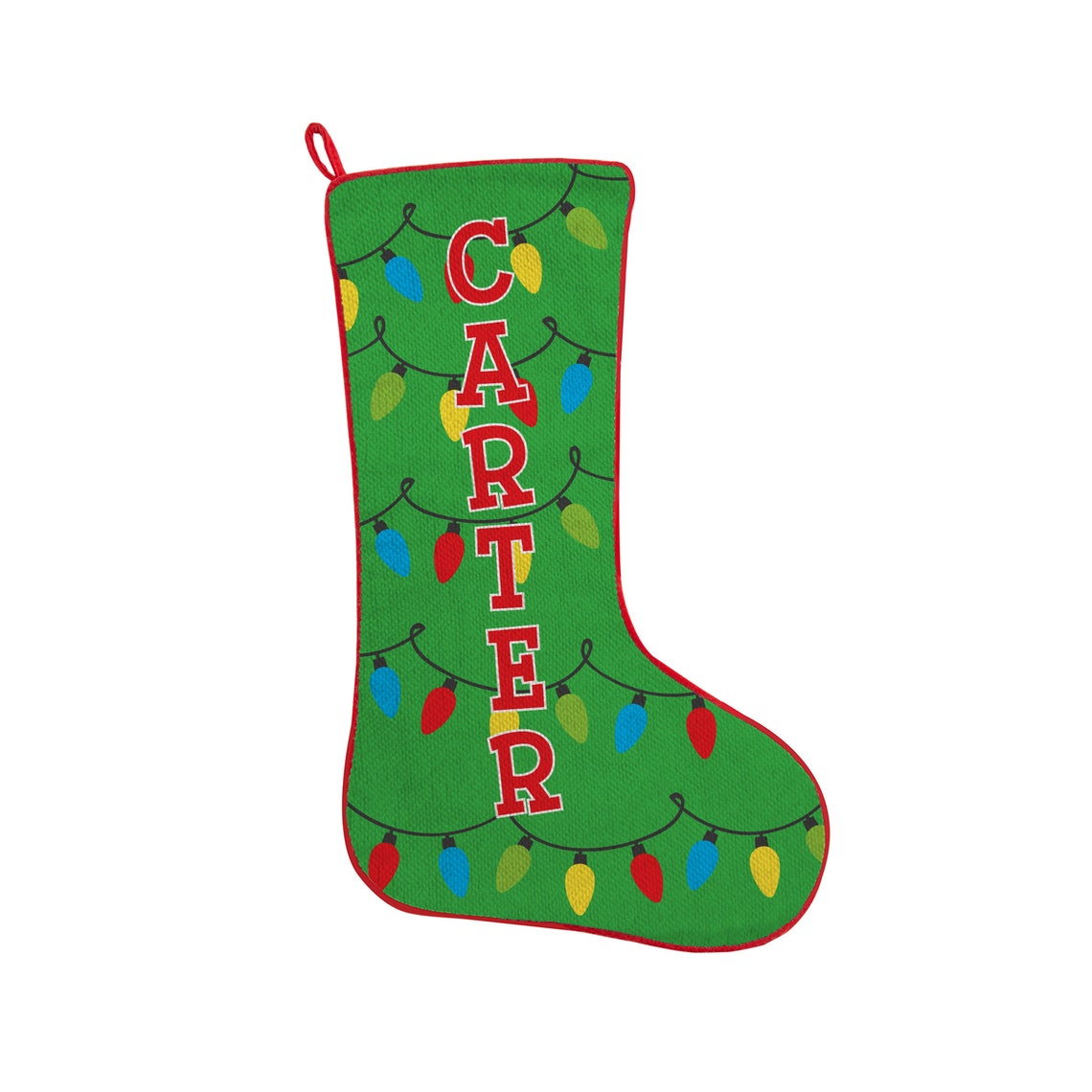 Personalized Holiday Lights Christmas Stockings Traditional - Etsy