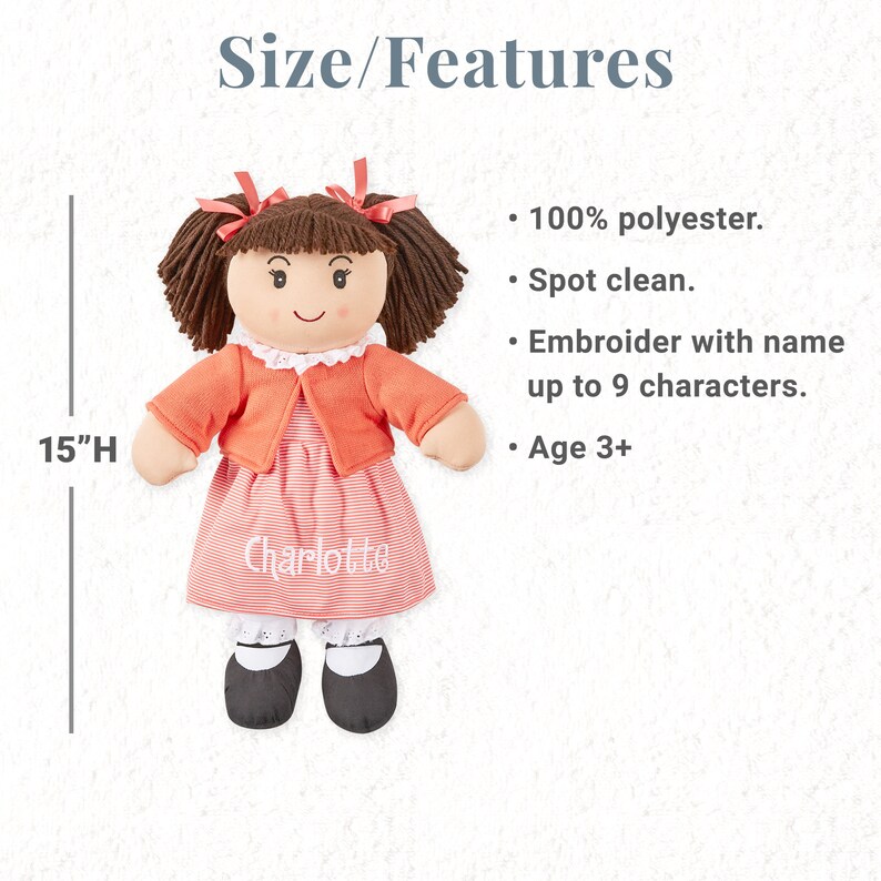 Personalized Cuddle Time Rag Dolls Ages 3 Soft Doll for - Etsy