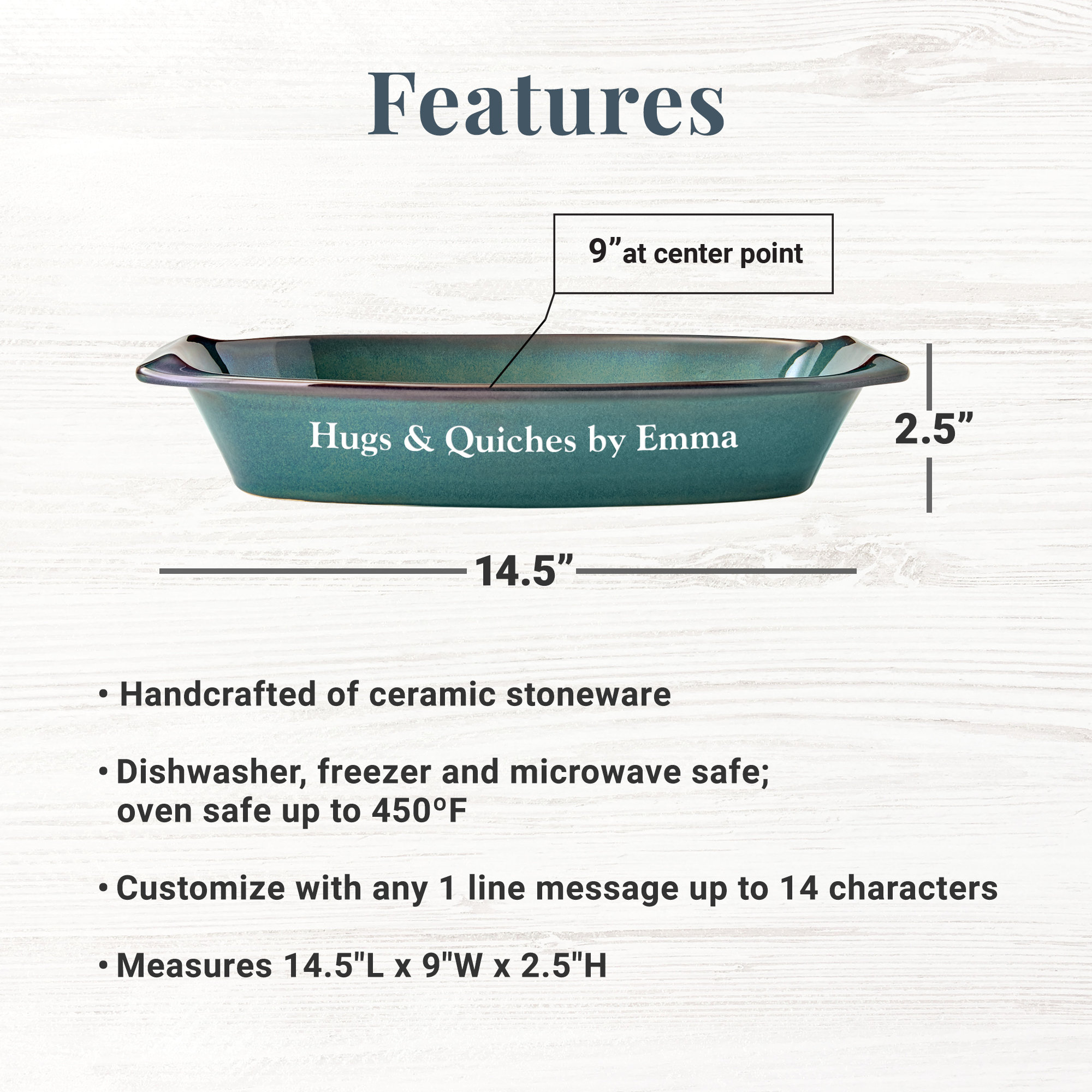 Personalized Ceramic Casserole Baking Dish Stoneware Serving - Etsy