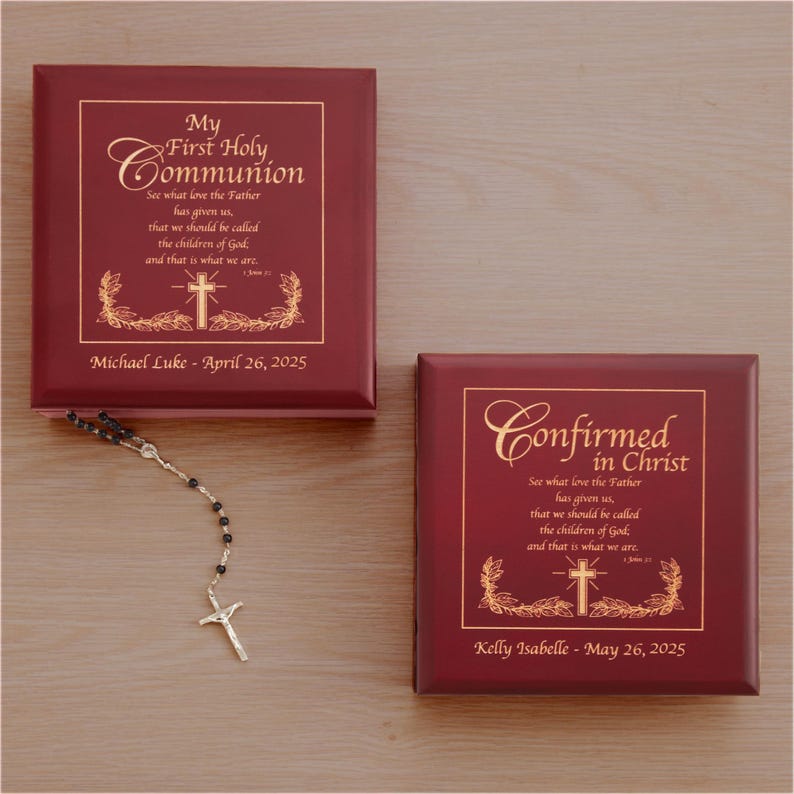 Personalized Religious Keepsake Box - Scripture - Sacrament - Religious ...