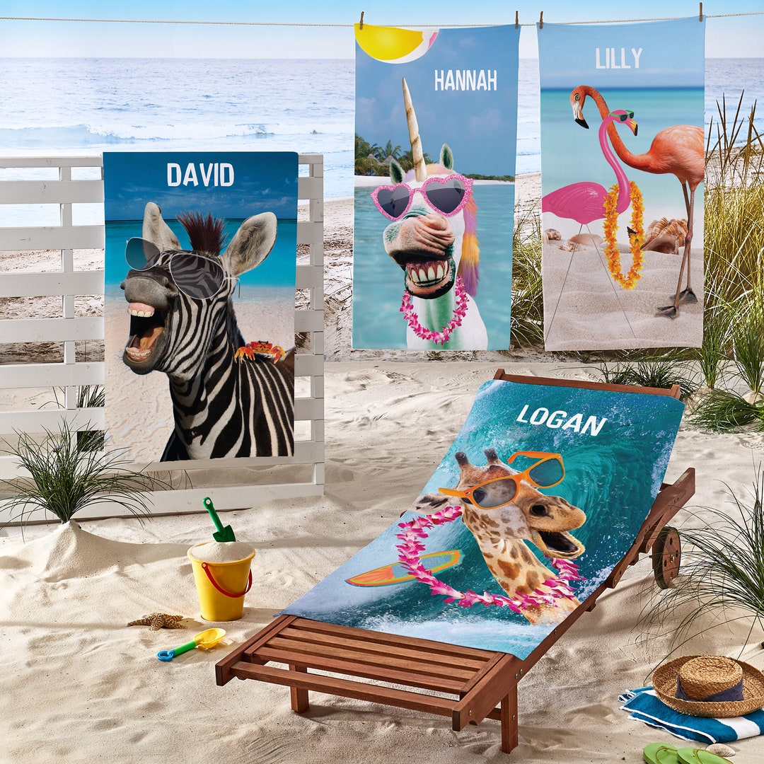 Personalized Animals With an Attitude Beach Towel - Funny Beach Towel ...