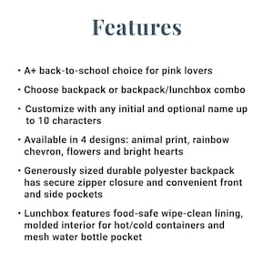 Personalized Pink Pretty Pattern Backpack - Back to School - Kids ...