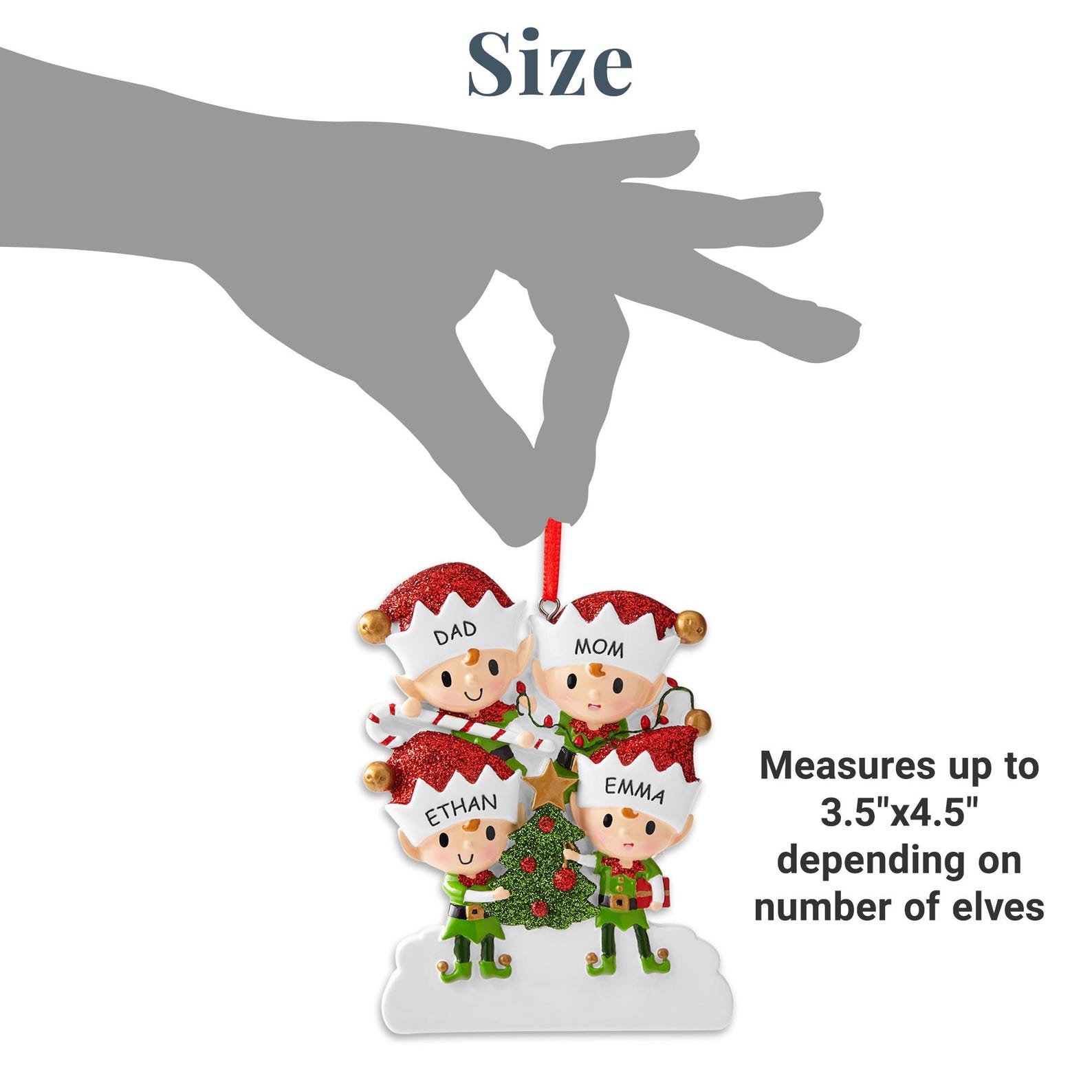 Personalized Christmas Ornament - Elf Family Ornament - Elf Couple ...