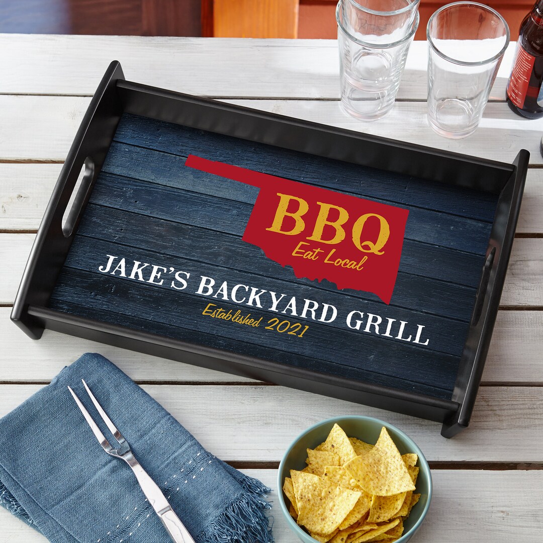 Personalized Serving Tray - BBQ Tray - BBQ Accessory - Grill Accessory ...