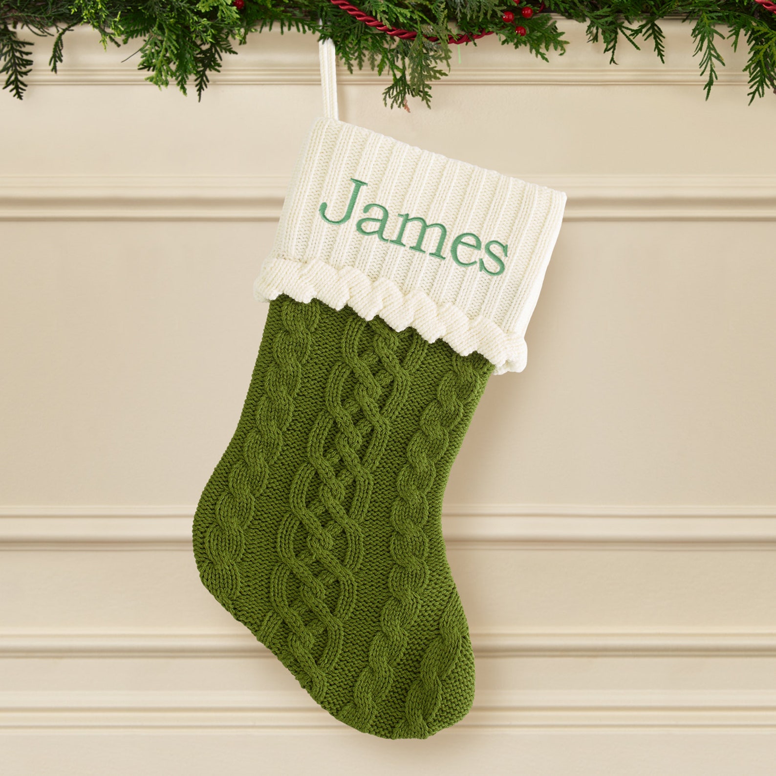 Personalized Cable Knit Christmas Stocking – Holiday Décor - 4 ...