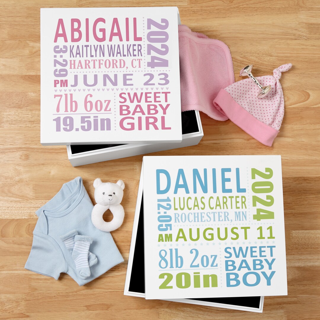 Personalized Keepsake Box for New Baby - Memento Storage - Memories Box ...